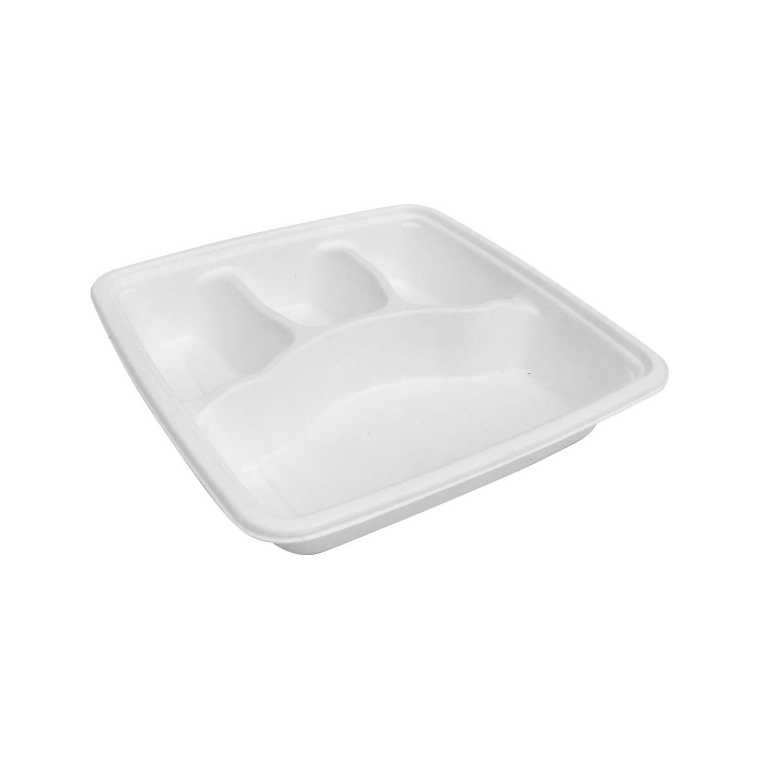 Natureware | Takeaway Disposable 9"x 9" 4-Compartment Square Tray Base ...